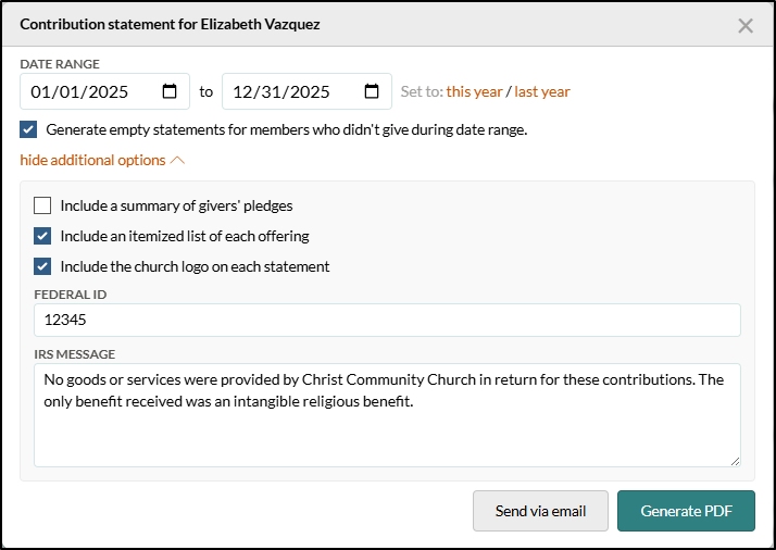 Printing Contribution Statements from the Profile View [New Profile ...